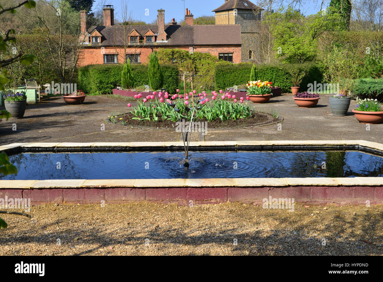 The gardens of an English country estate in Springtime Stock Photo - Alamy