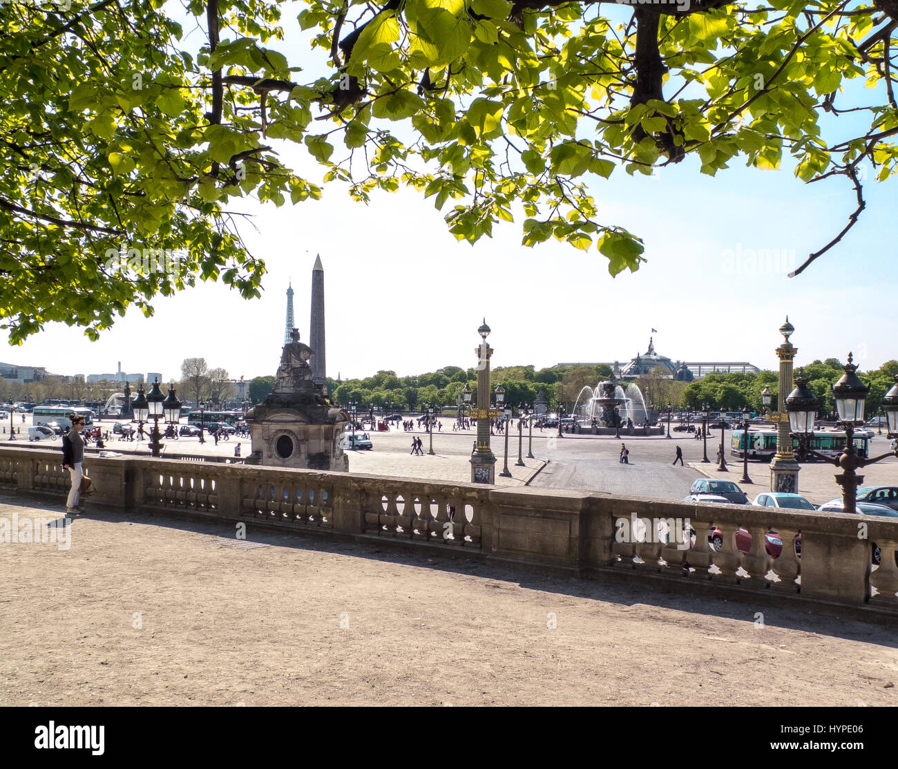 France, Paris, terrace of the Tuileries Garden leading to the Place de ...