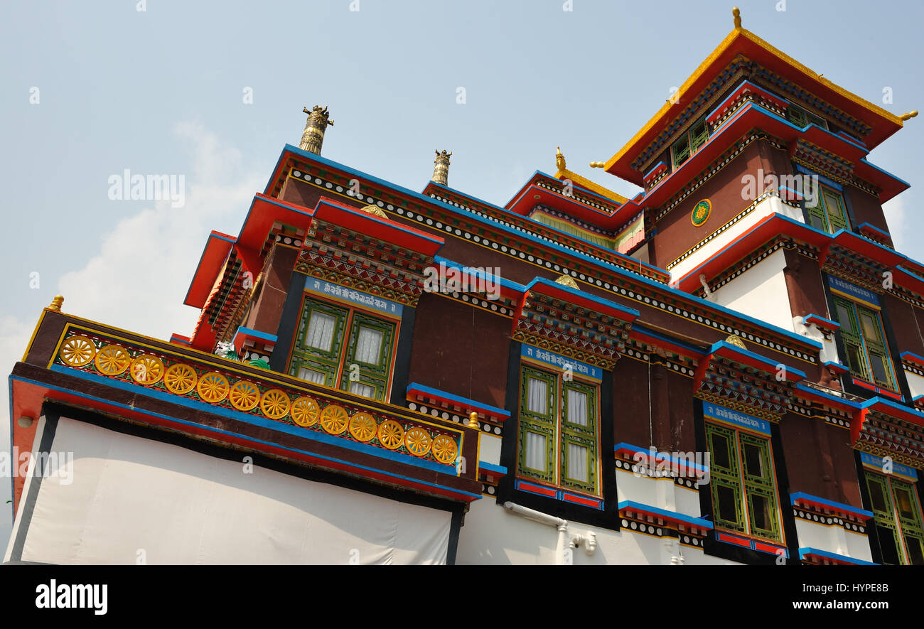 India, Gangtok, capital of Sikkim State, Buddhist monastery Ranka ...