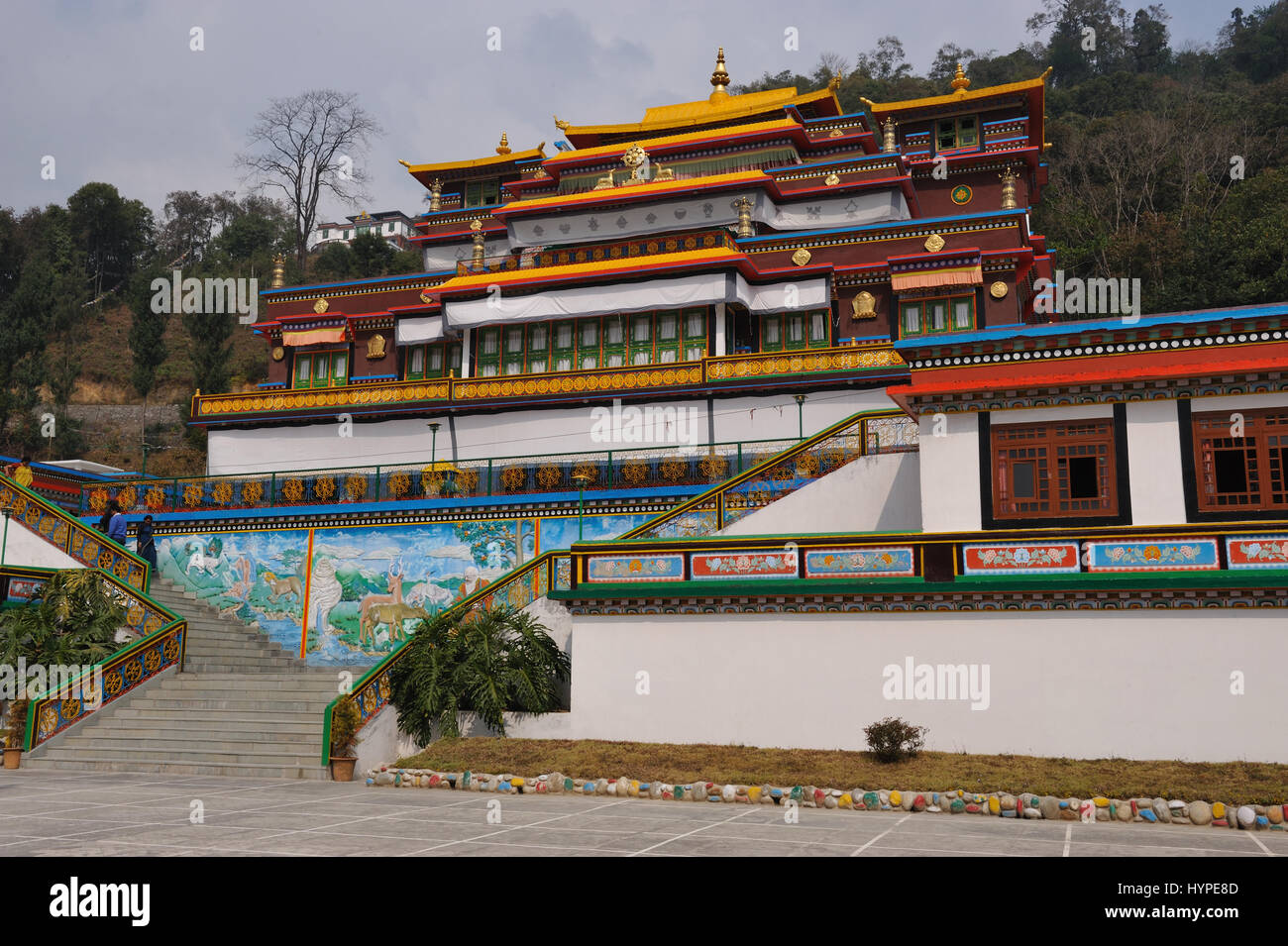 India, Gangtok, capital of Sikkim State, buddhist monastery Ranka ...