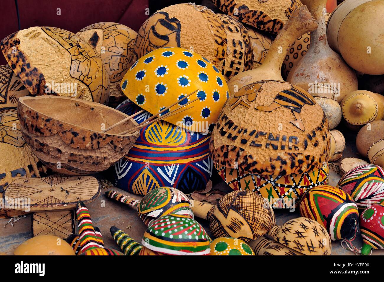Africa, Mali, Segou, along the Niger River, handicrafts for tourists ...