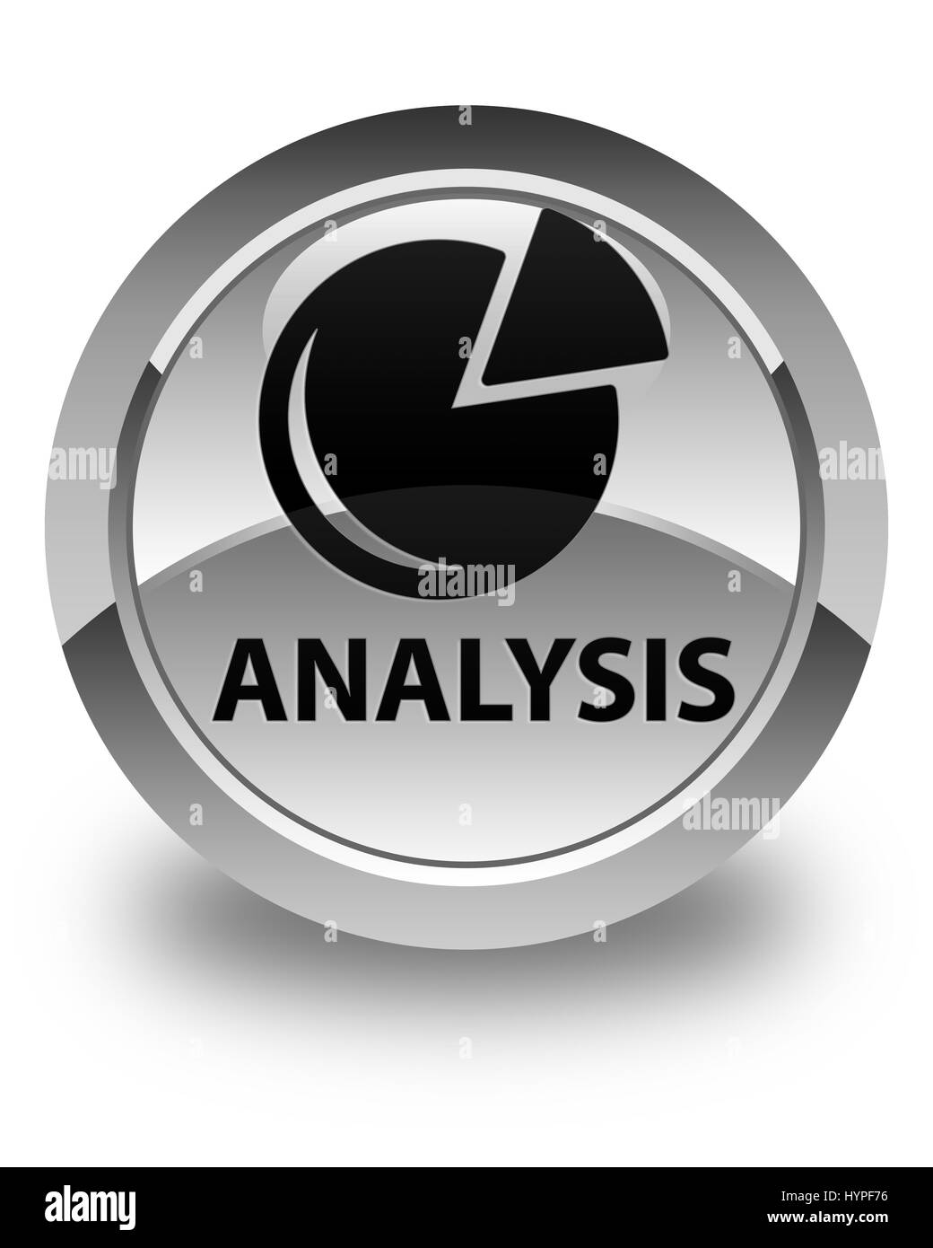Analysis (graph icon) isolated on glossy white round button abstract ...