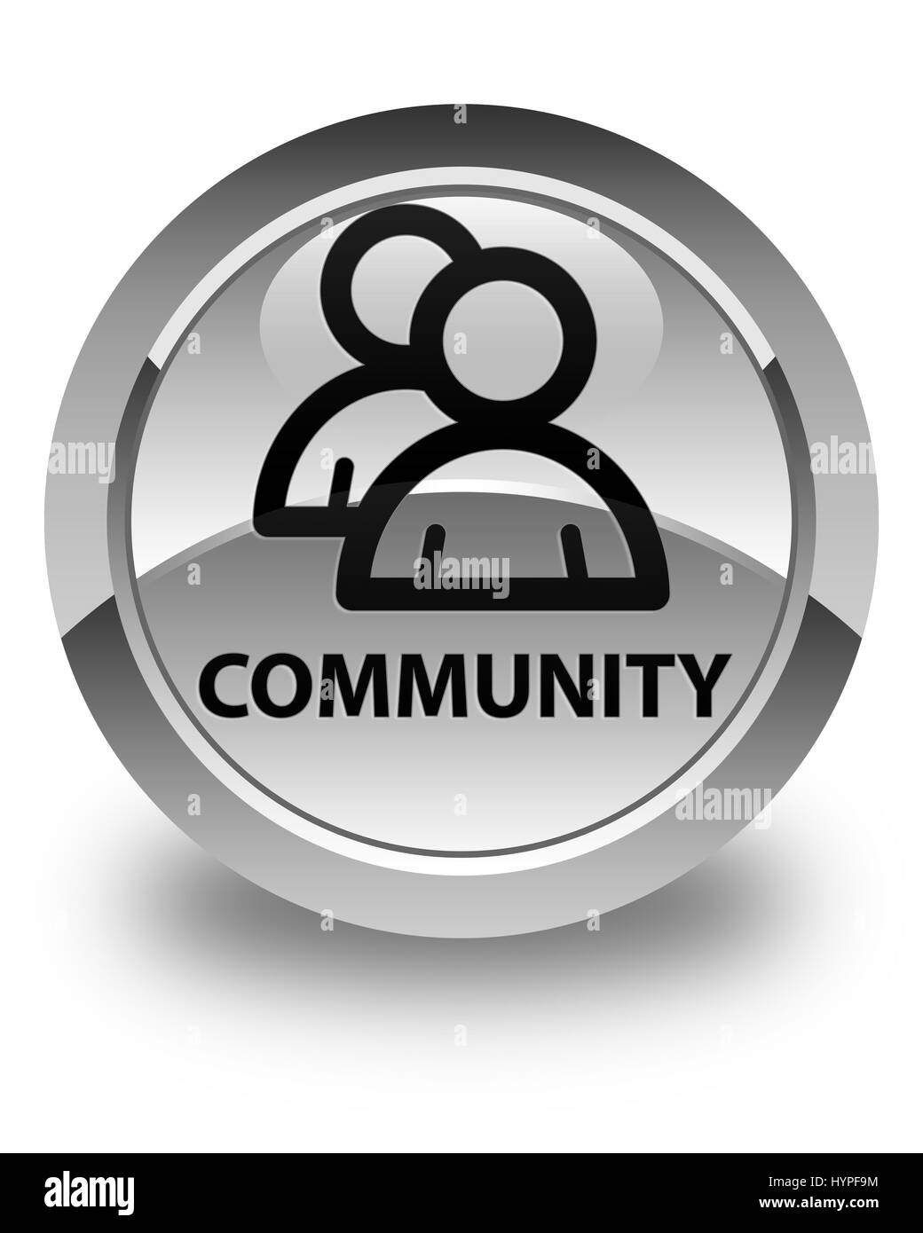 Community (group icon) isolated on glossy white round button abstract ...