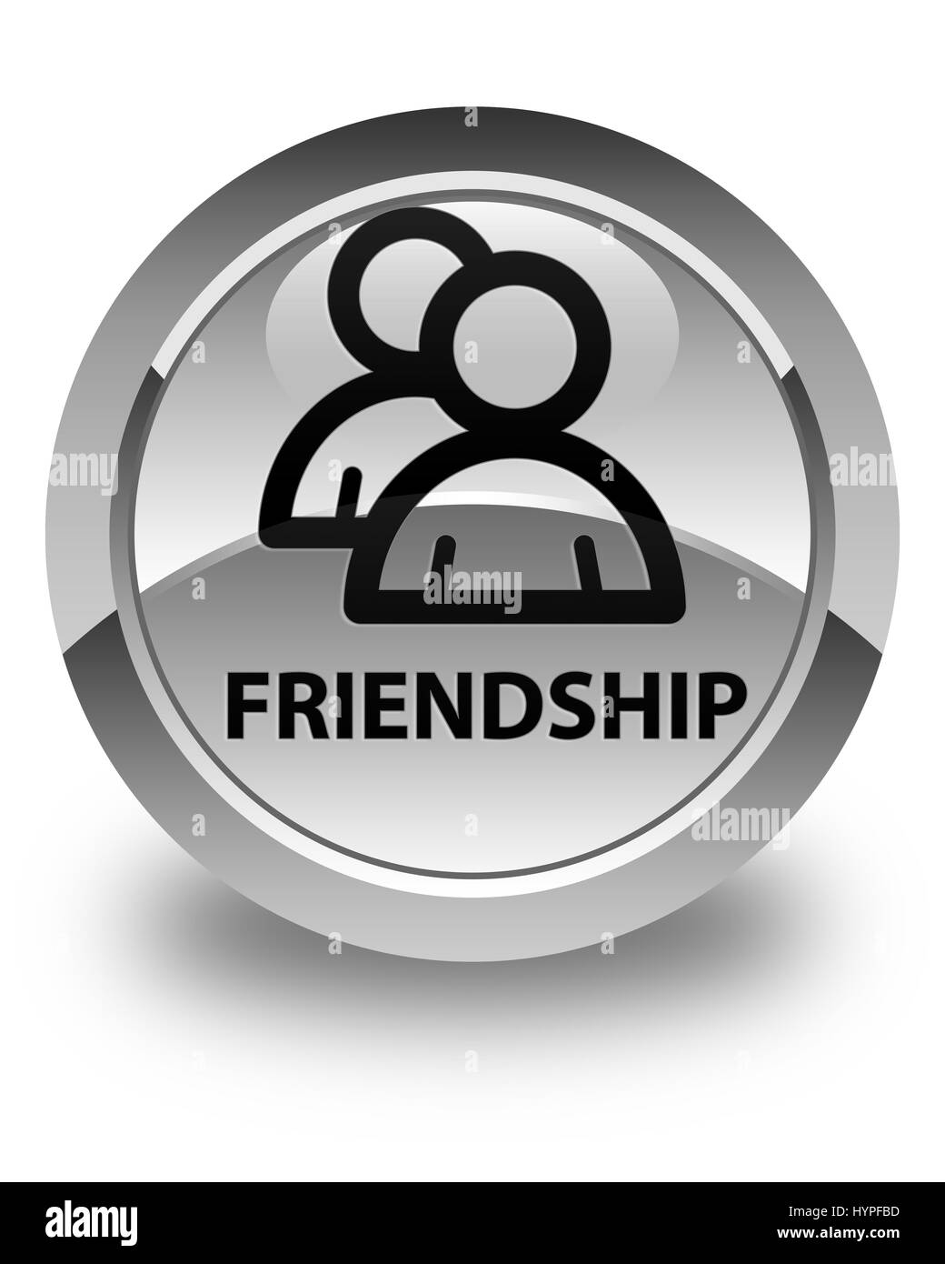 Friendship (group icon) isolated on glossy white round button abstract ...