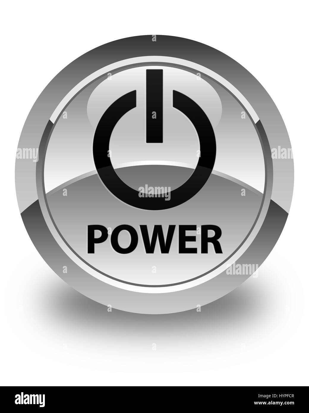 Power isolated on glossy white round button abstract illustration Stock ...