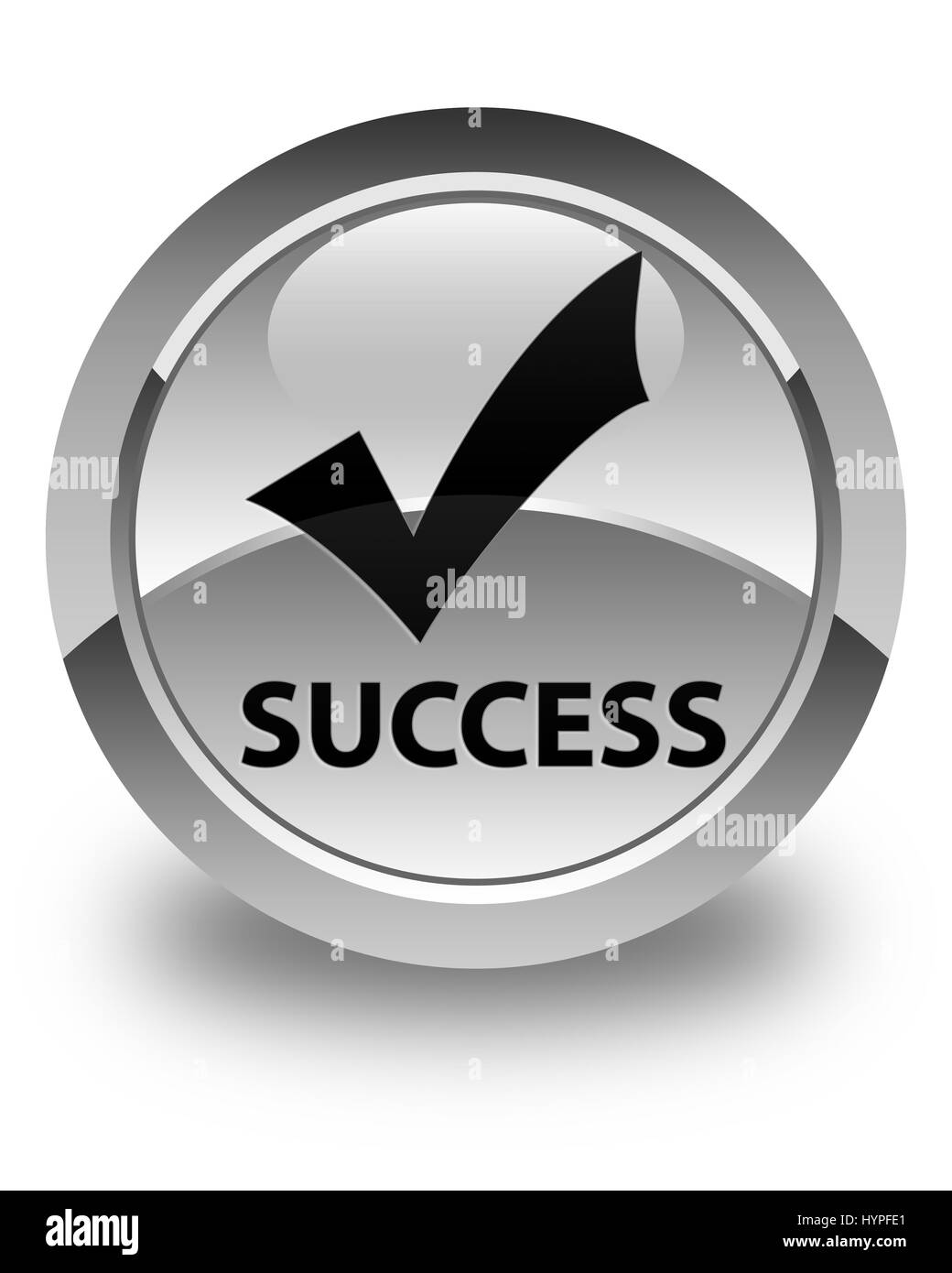 Success (validate icon) isolated on glossy white round button abstract ...