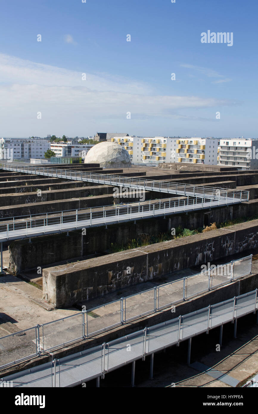 France, North-Western France, Saint-nazaire, submarine base, terrace ...