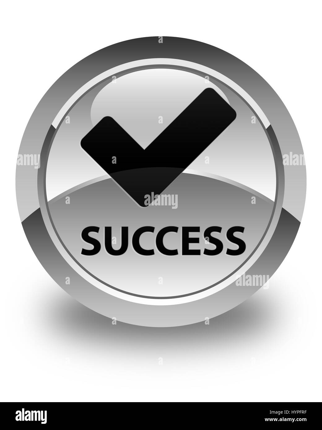 Success (validate icon) isolated on glossy white round button abstract ...
