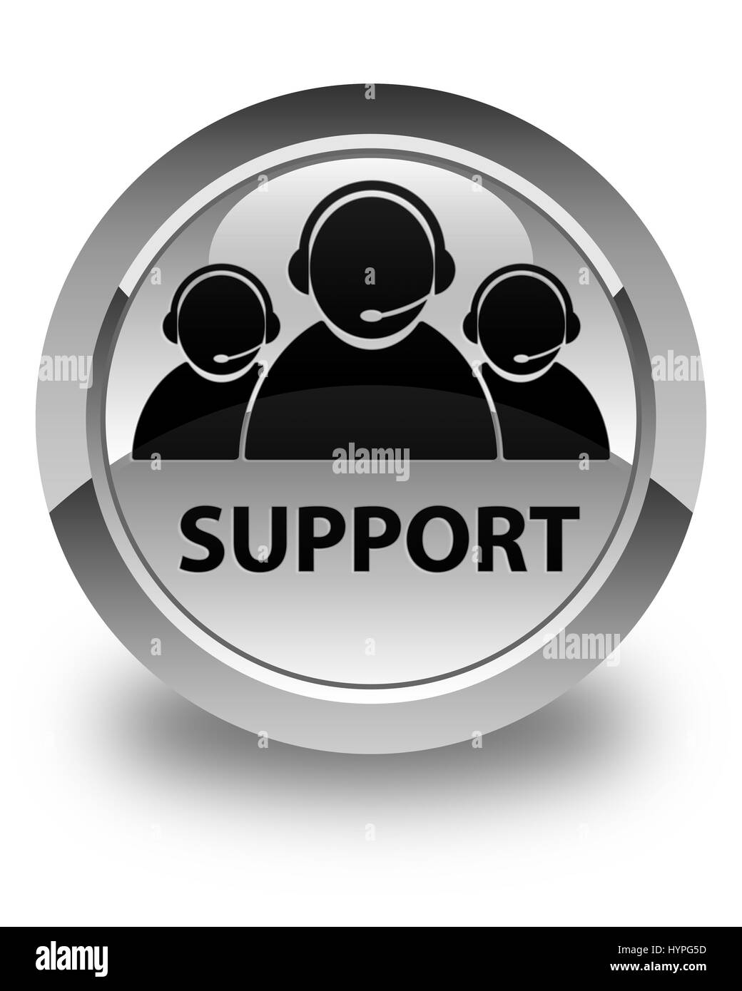 Support (customer care team icon) isolated on glossy white round button ...