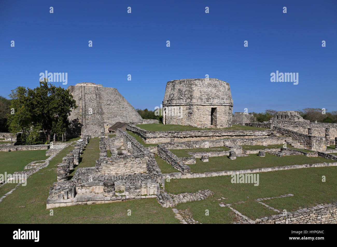 Mayapan ancient ruins, Yucatan, Mexico Stock Photo - Alamy