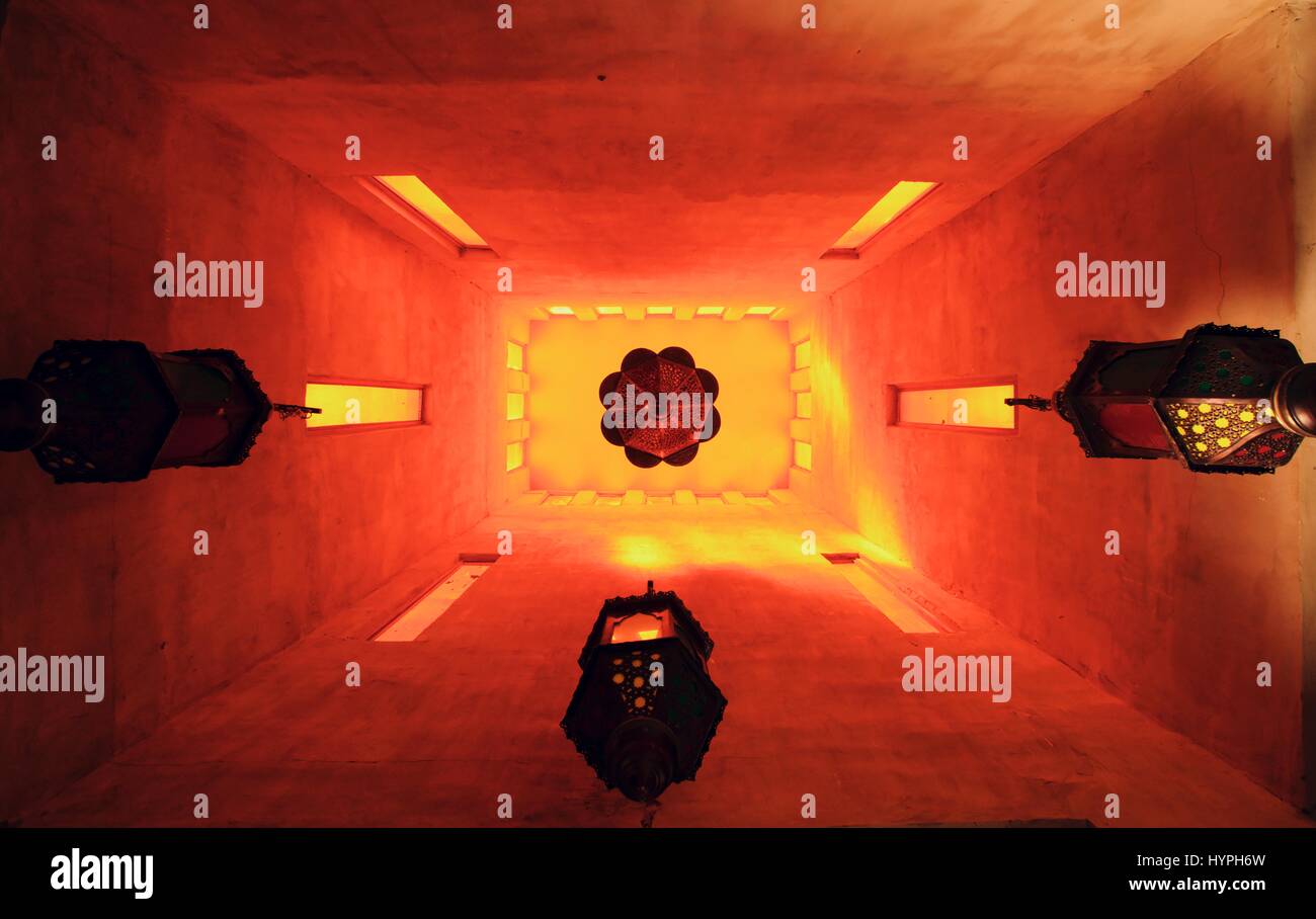 Inside a wind tower in Dubai in the UAE Stock Photo - Alamy