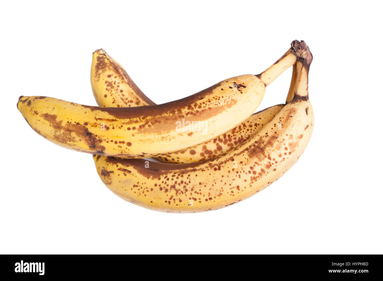 Branch of overripe bananas isolated on white background Stock Photo - Alamy