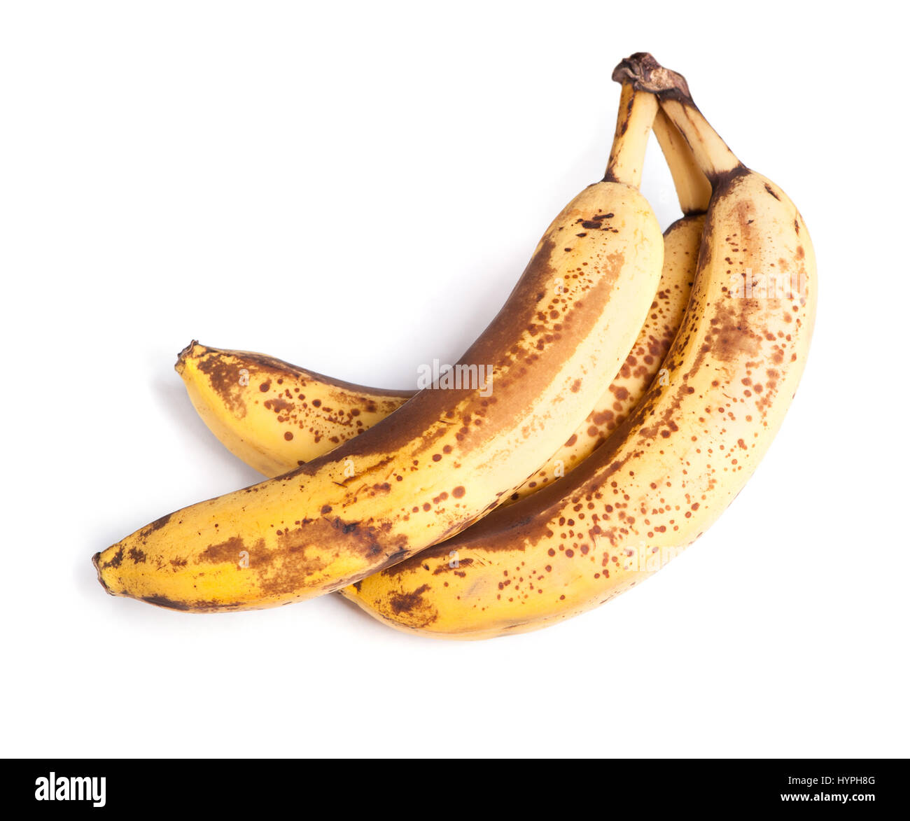 Branch of overripe bananas isolated on white background Stock Photo - Alamy