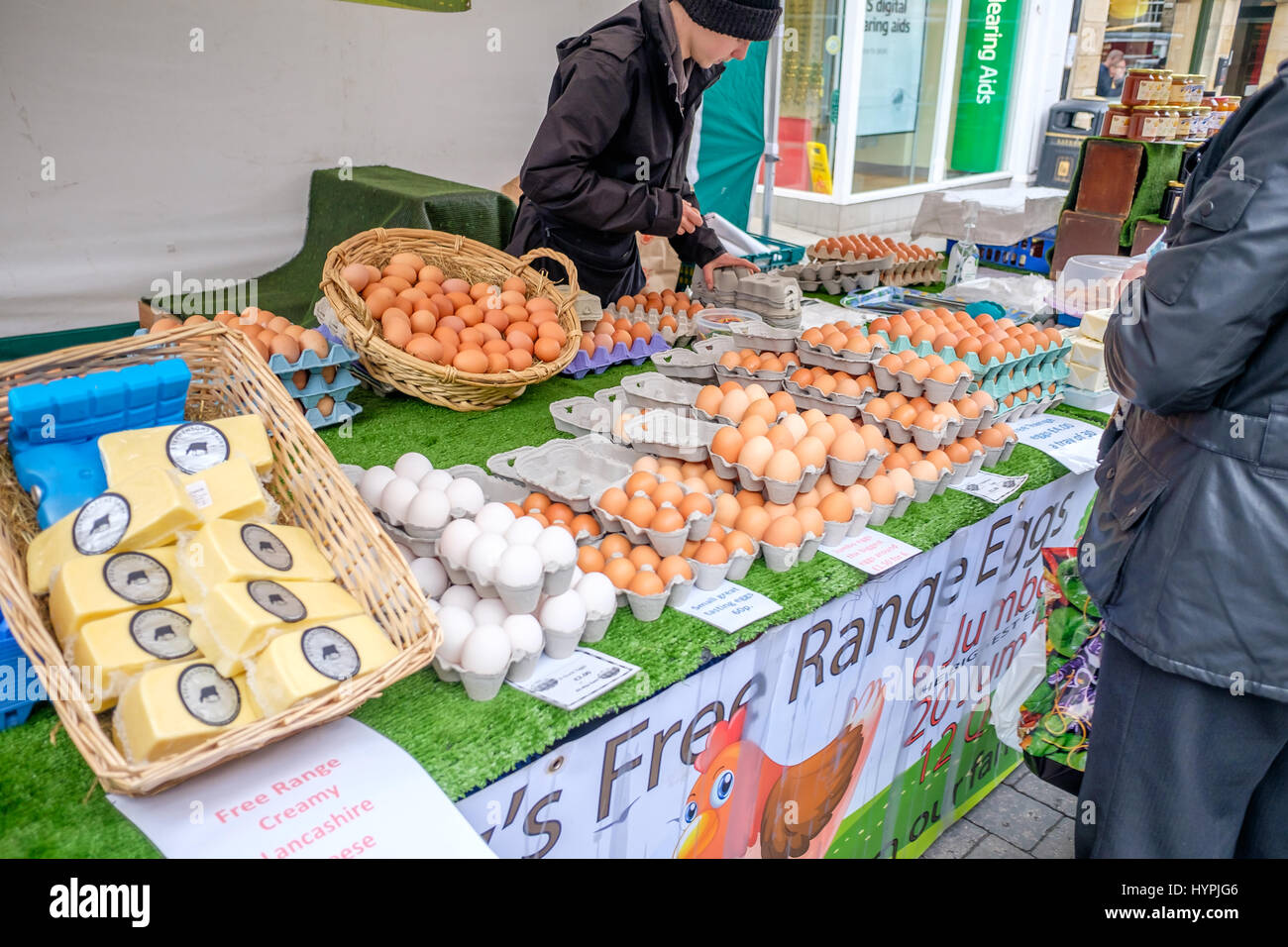 fresh eggs at the market in lancaster uk Stock Photo - Alamy