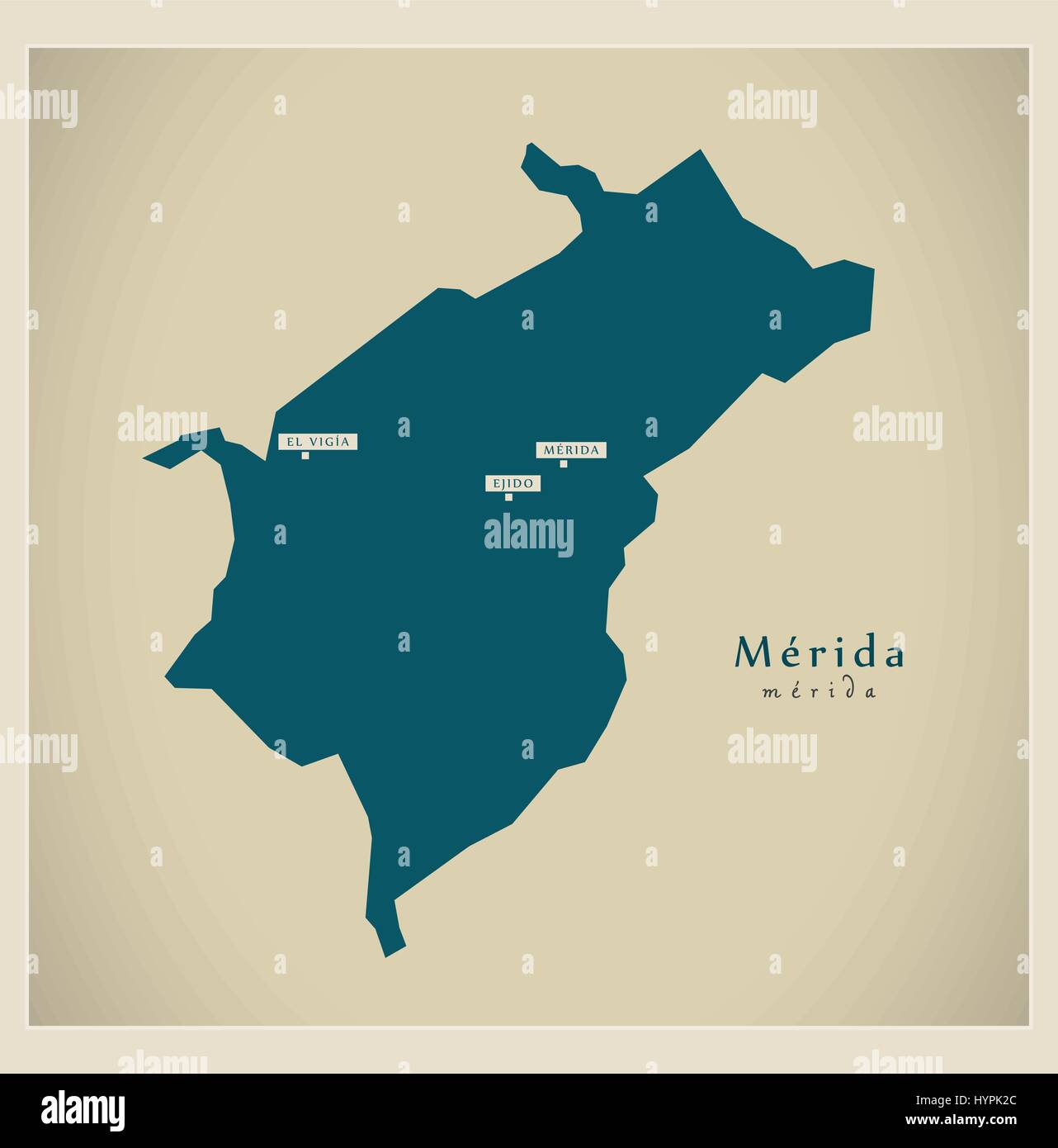 Modern Map - Merida VE Stock Vector Image & Art - Alamy