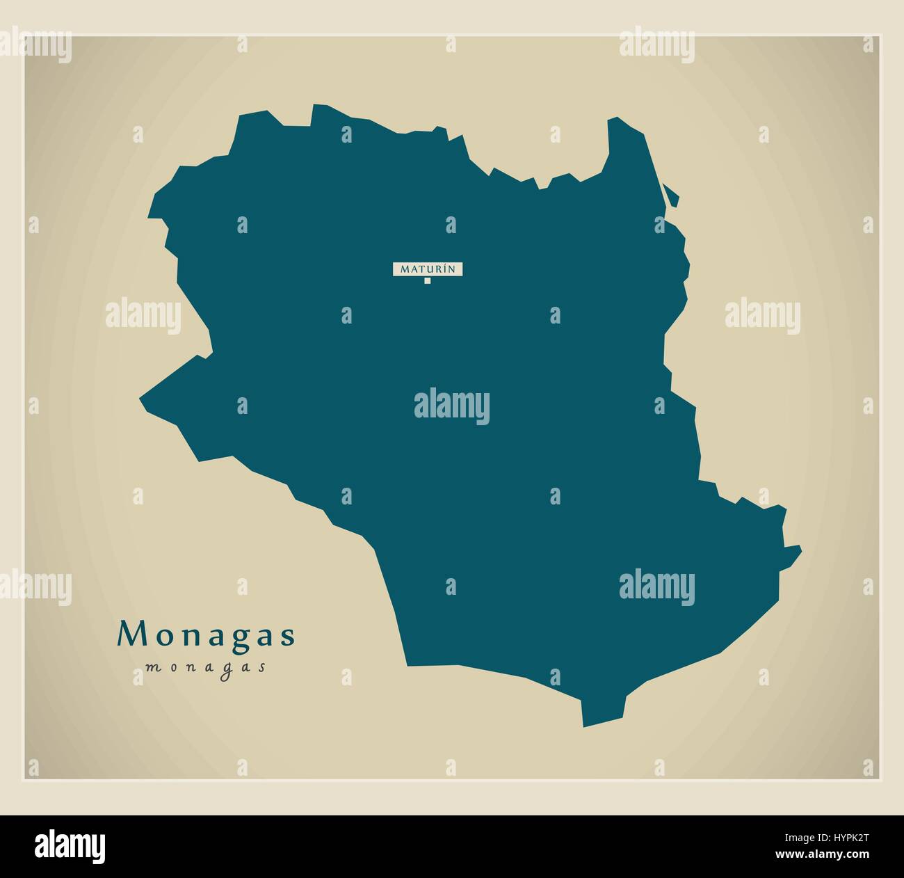 Monagas vector map hi-res stock photography and images - Alamy