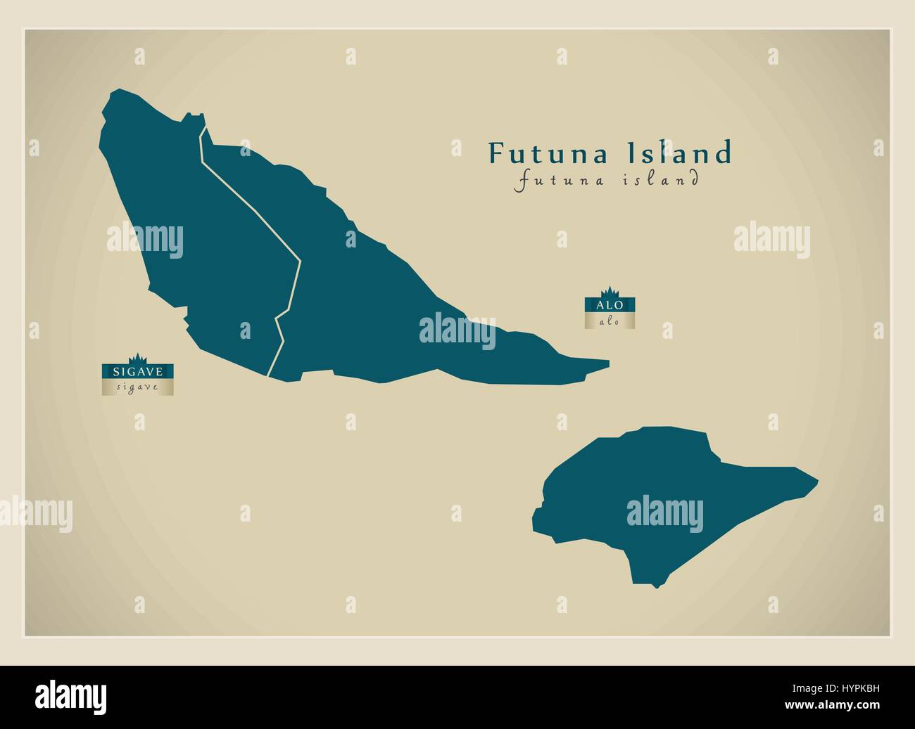 Modern Map - Futuna Island with territory names WF Stock Vector Image ...