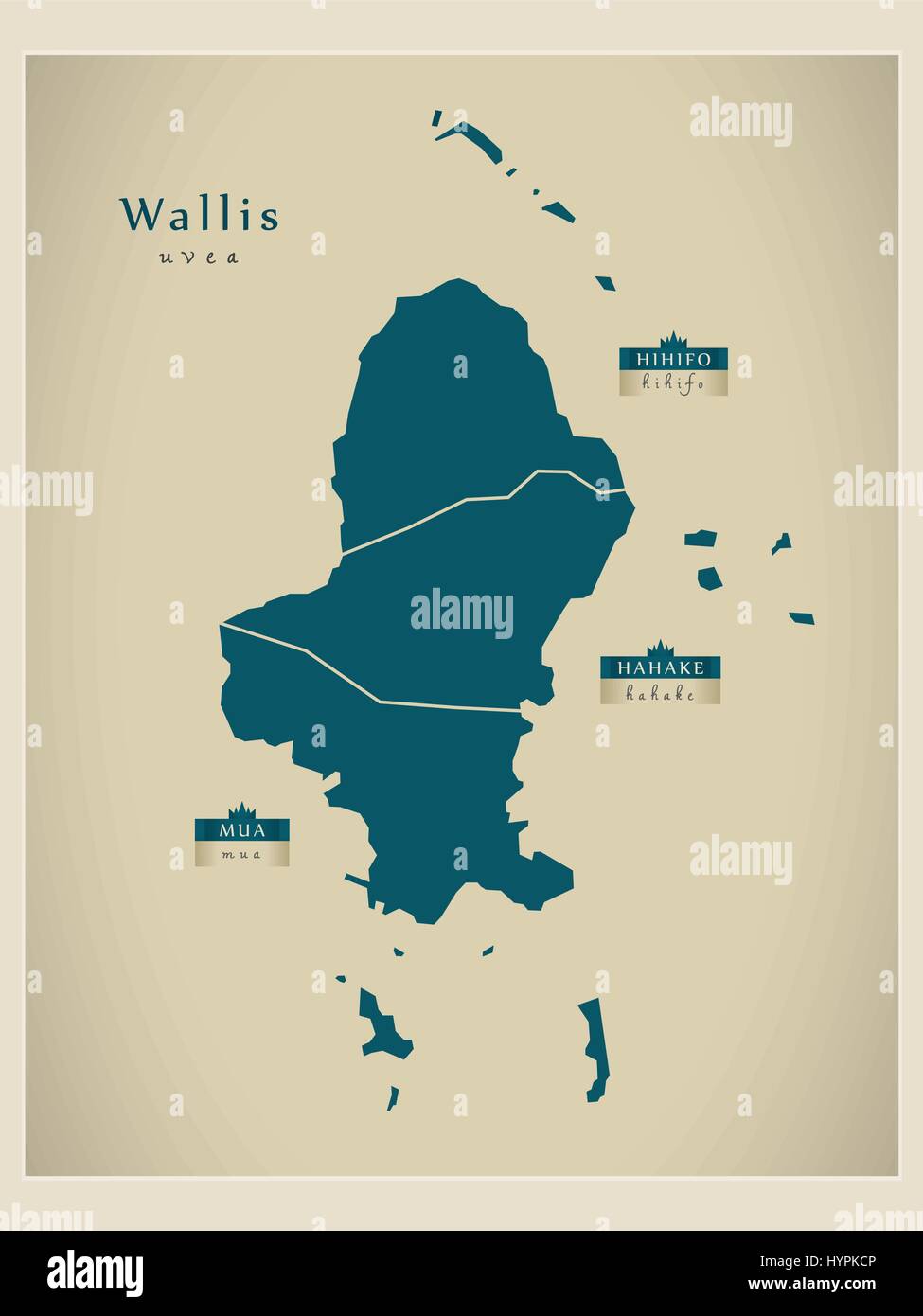 Modern Map - Wallis with territory names WF Stock Vector Image & Art ...