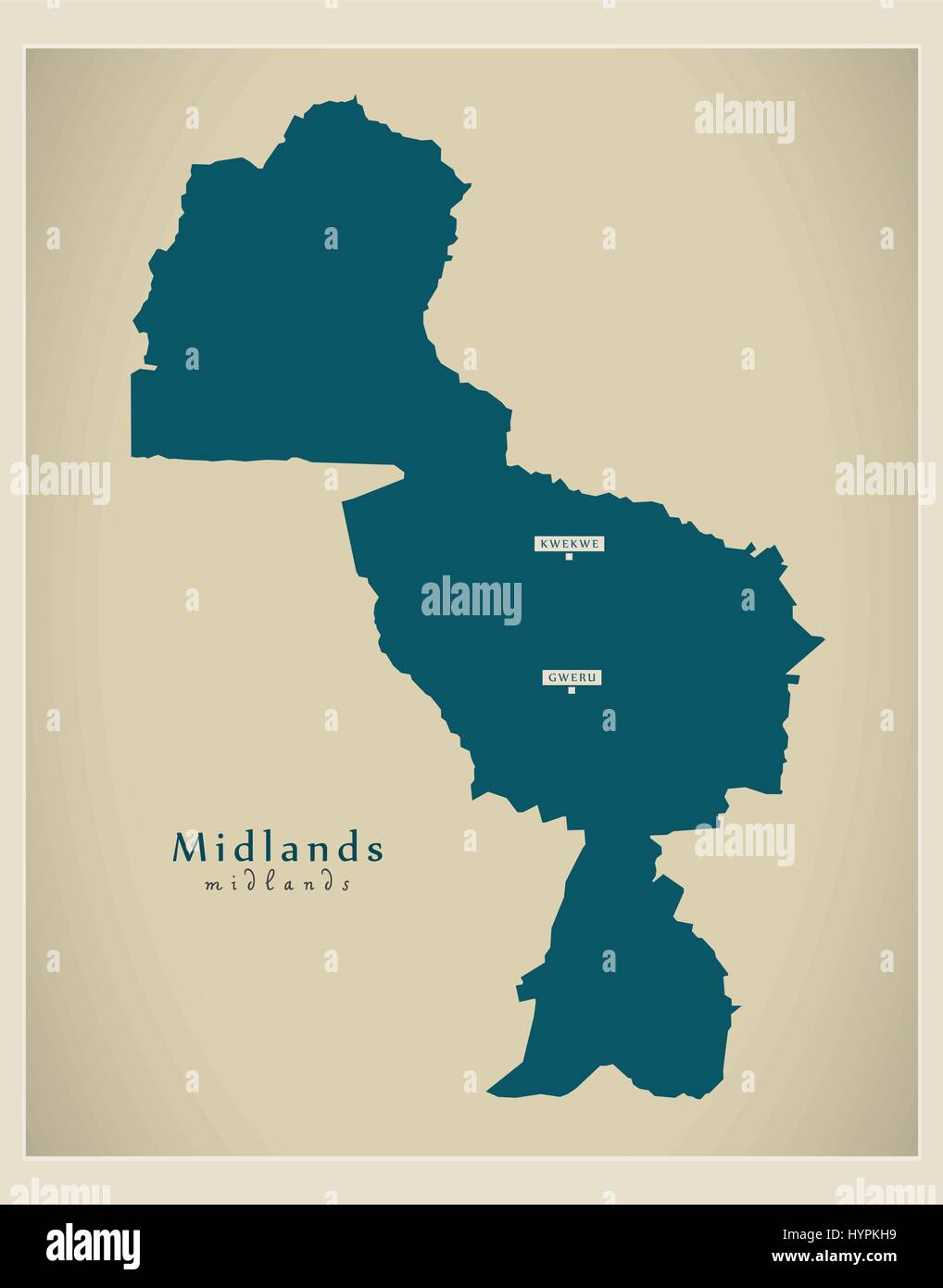 Modern Map - Midlands ZW Stock Vector Image & Art - Alamy