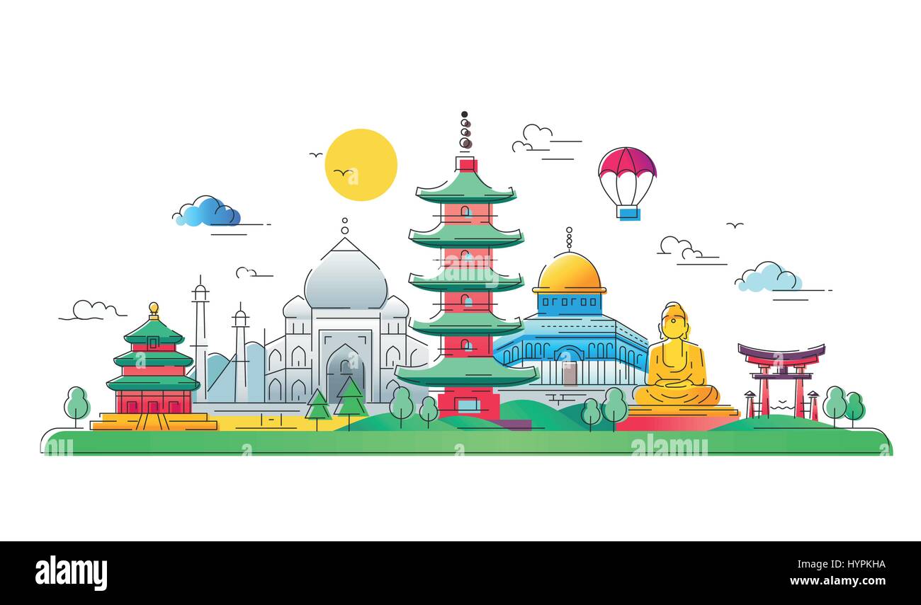 Asian countries Stock Vector Images - Alamy