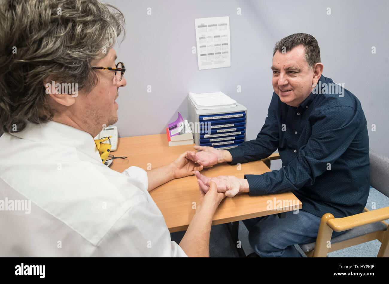 The hands of the UK's first double hand transplant patient Chris King ...