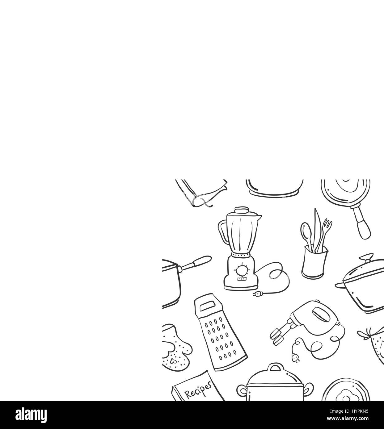 Collection stock kitchen set pattern hand draw Stock Vector Image & Art ...