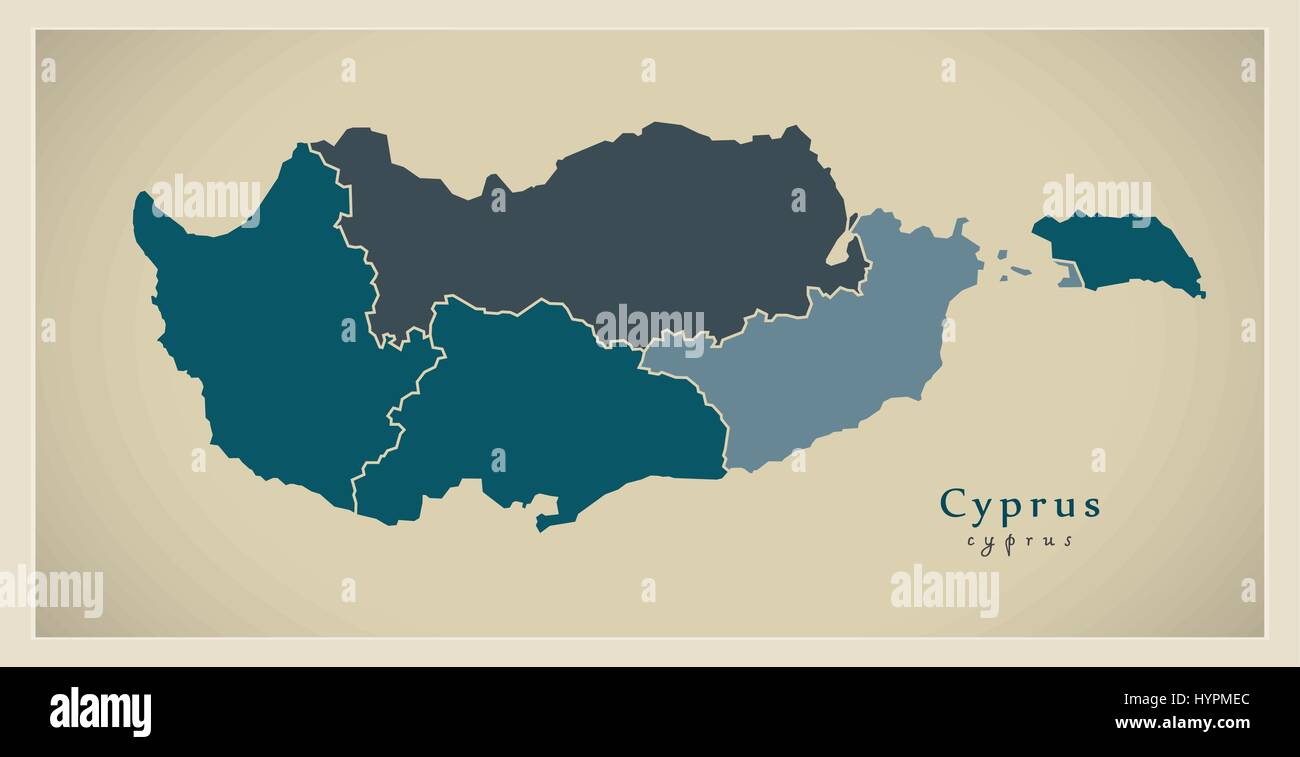 Modern Map - Cyprus with regions CY Stock Vector Image & Art - Alamy