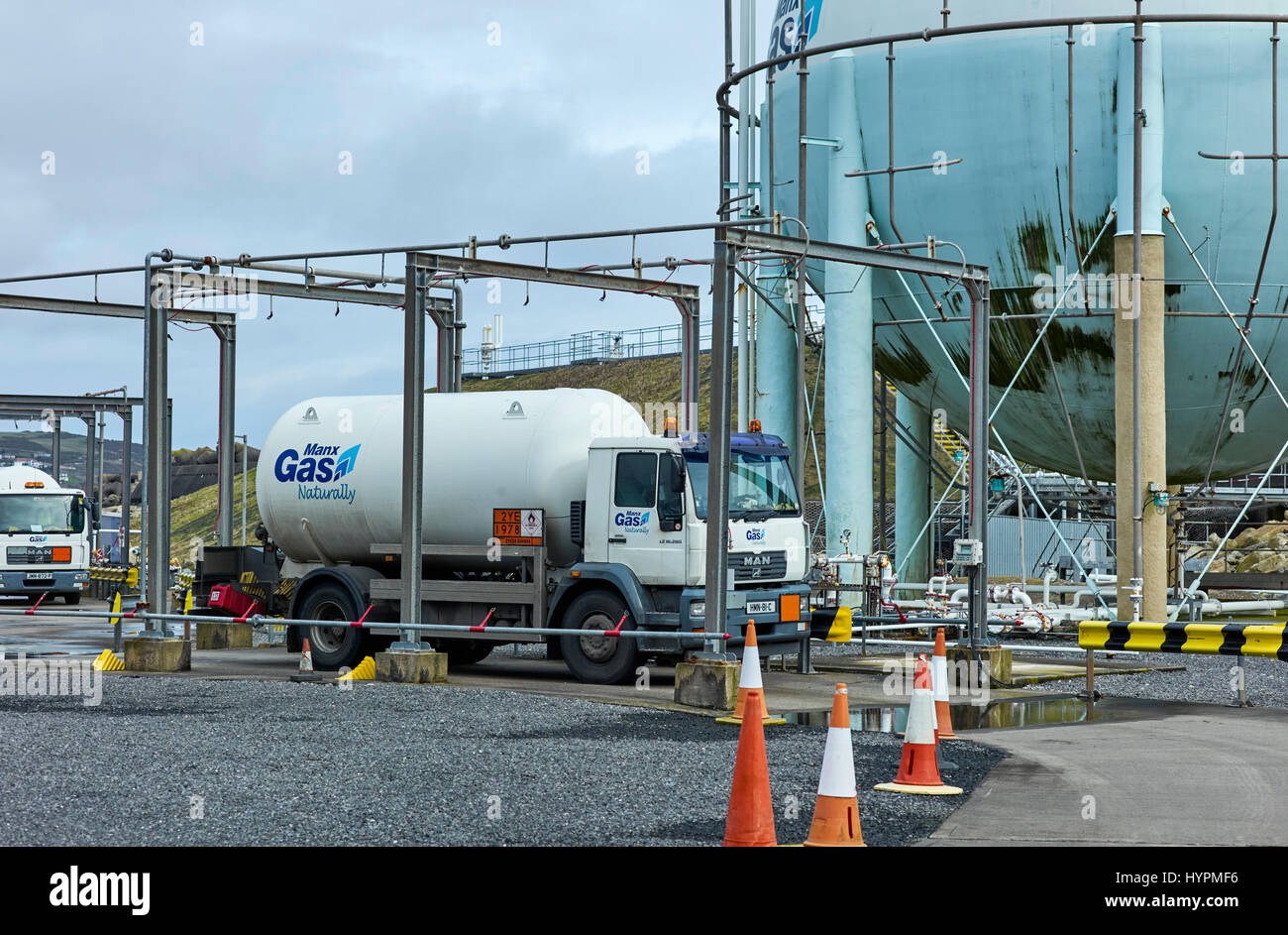 Manx Gas truck at gas transfer station Stock Photo - Alamy