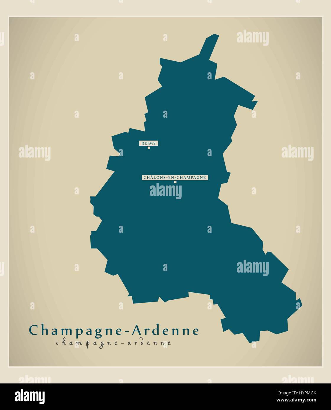 Champagne region map hi-res stock photography and images - Alamy