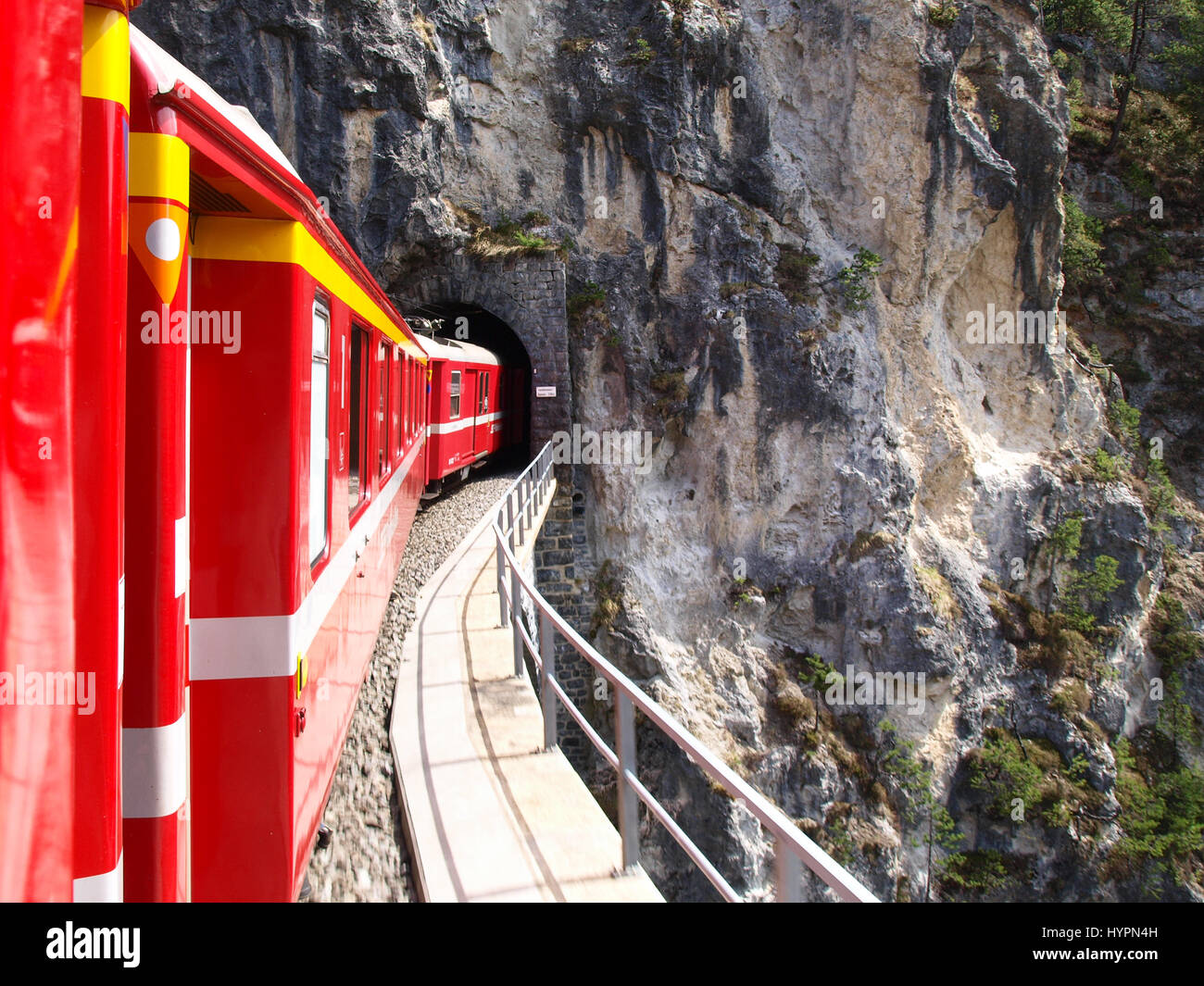 Filisur, Switzerland - April 27, 2016: The Landwasser Viaduct is a ...