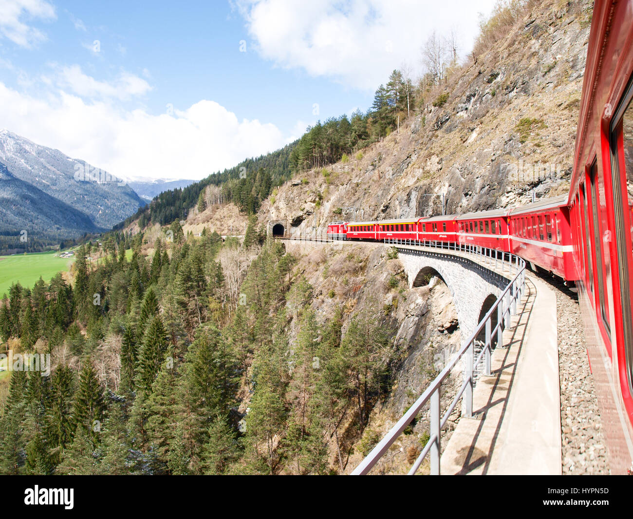 Filisur, Switzerland - April 27, 2016: The Landwasser Viaduct is a ...