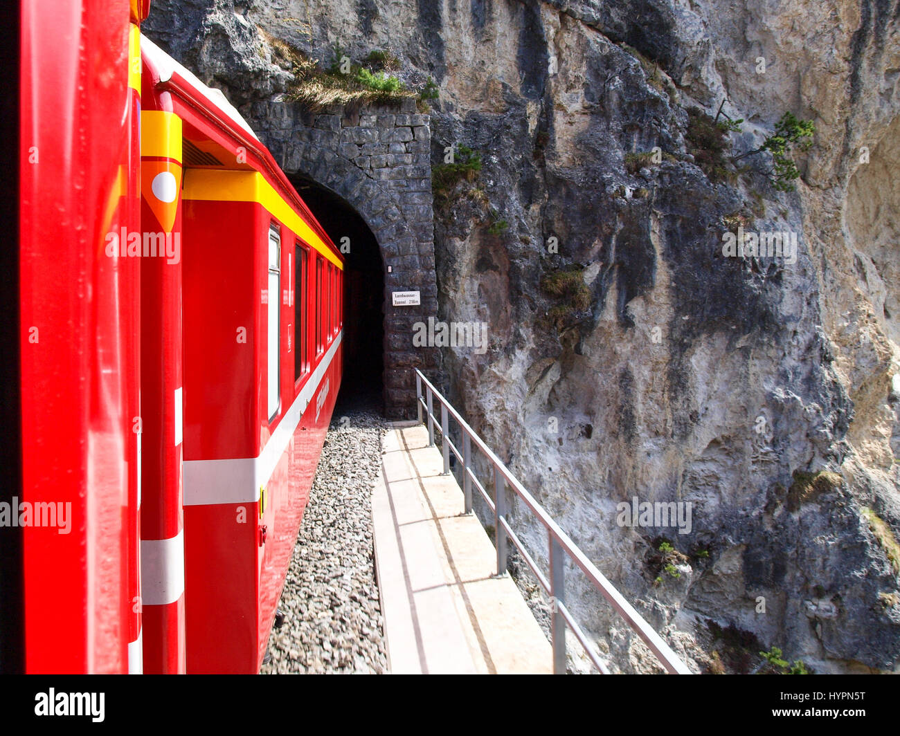Filisur, Switzerland - April 27, 2016: The Landwasser Viaduct is a ...