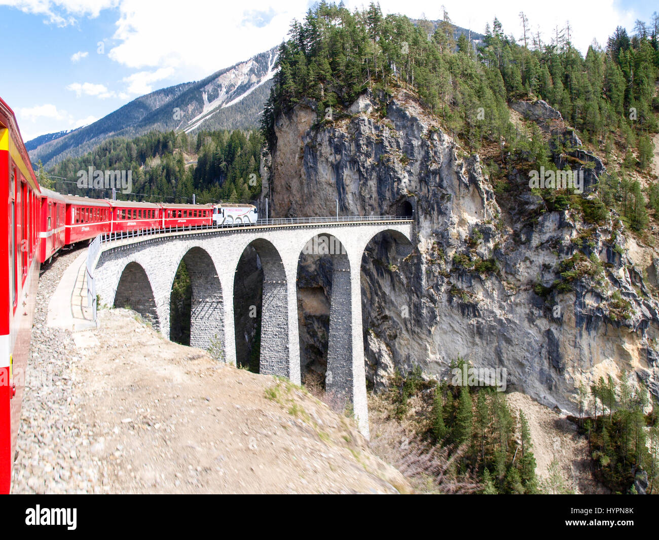 Filisur, Switzerland - April 27, 2016: The Landwasser Viaduct is a ...