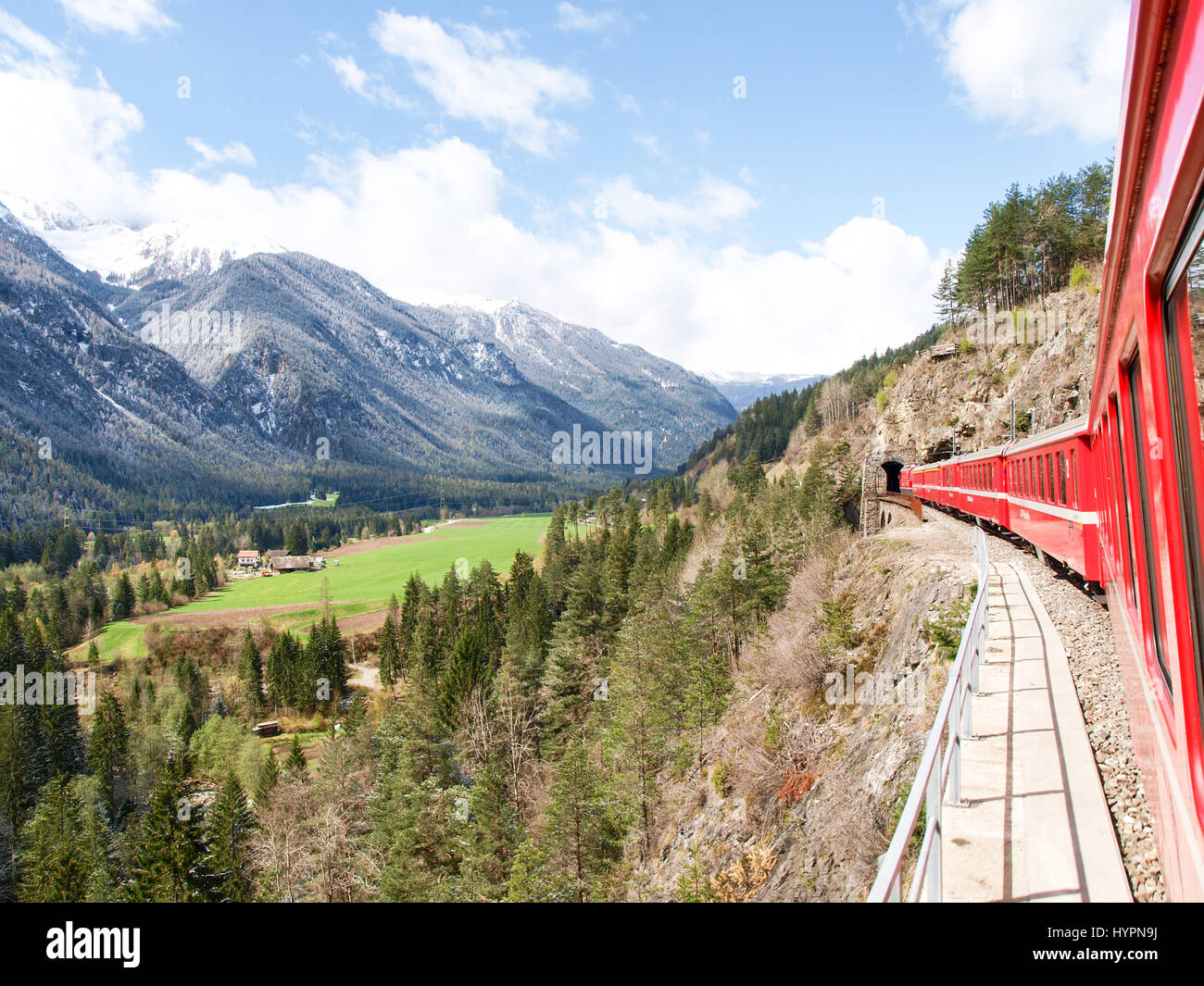 Filisur, Switzerland - April 27, 2016: The Landwasser Viaduct is a ...