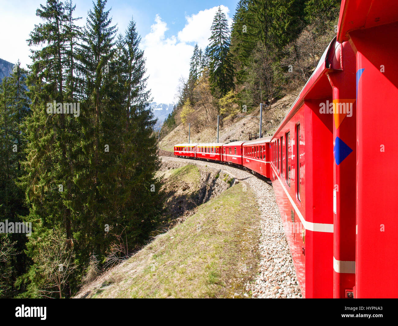 Filisur, Switzerland - April 27, 2016: The Landwasser Viaduct is a ...