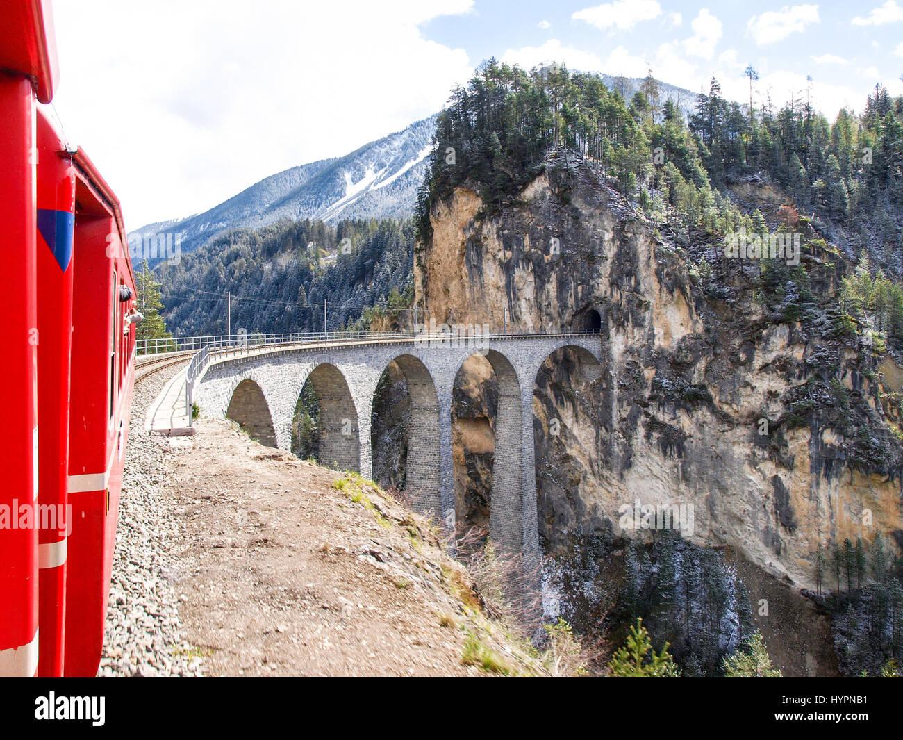 Filisur, Switzerland - April 27, 2016: The Landwasser Viaduct is a ...