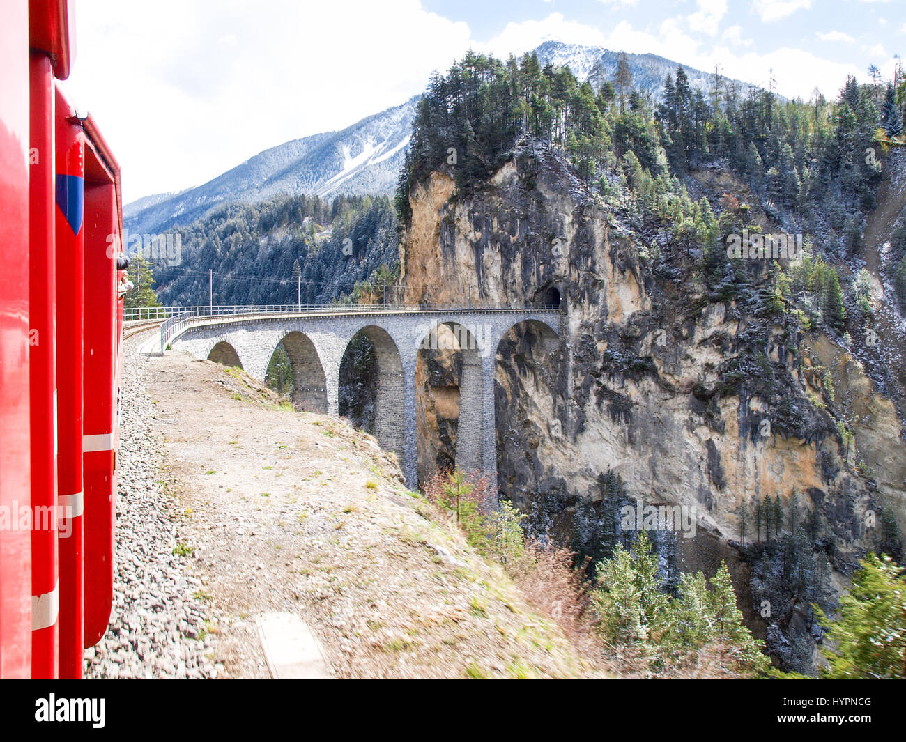 Filisur, Switzerland - April 27, 2016: The Landwasser Viaduct is a ...