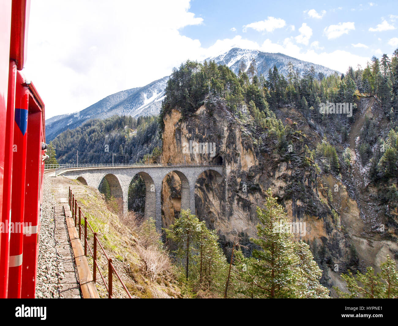 Filisur, Switzerland - April 27, 2016: The Landwasser Viaduct is a ...
