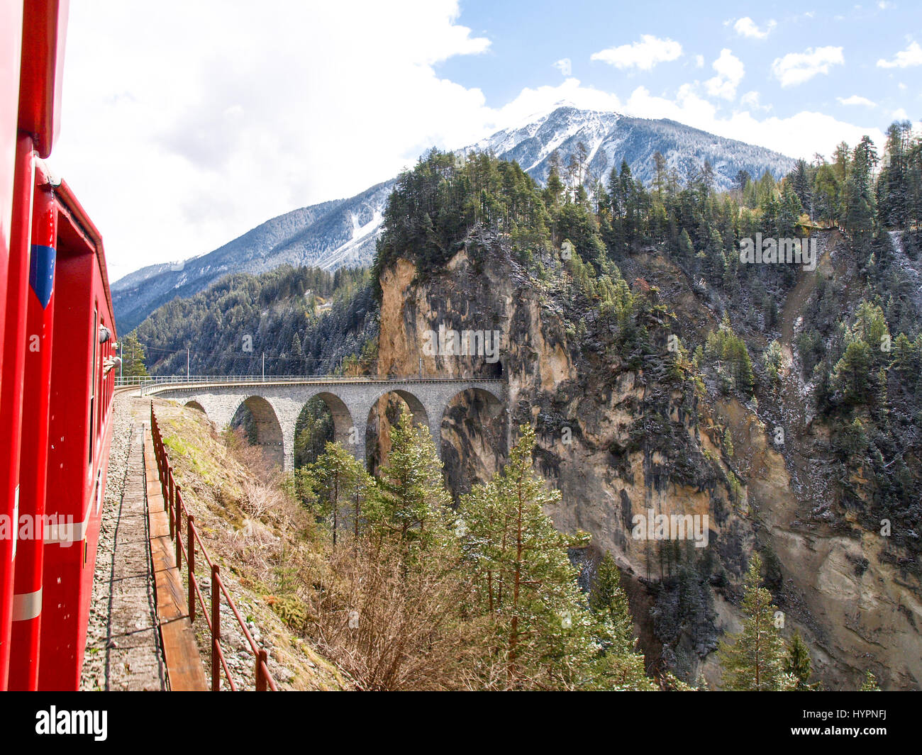 Filisur, Switzerland - April 27, 2016: The Landwasser Viaduct is a ...