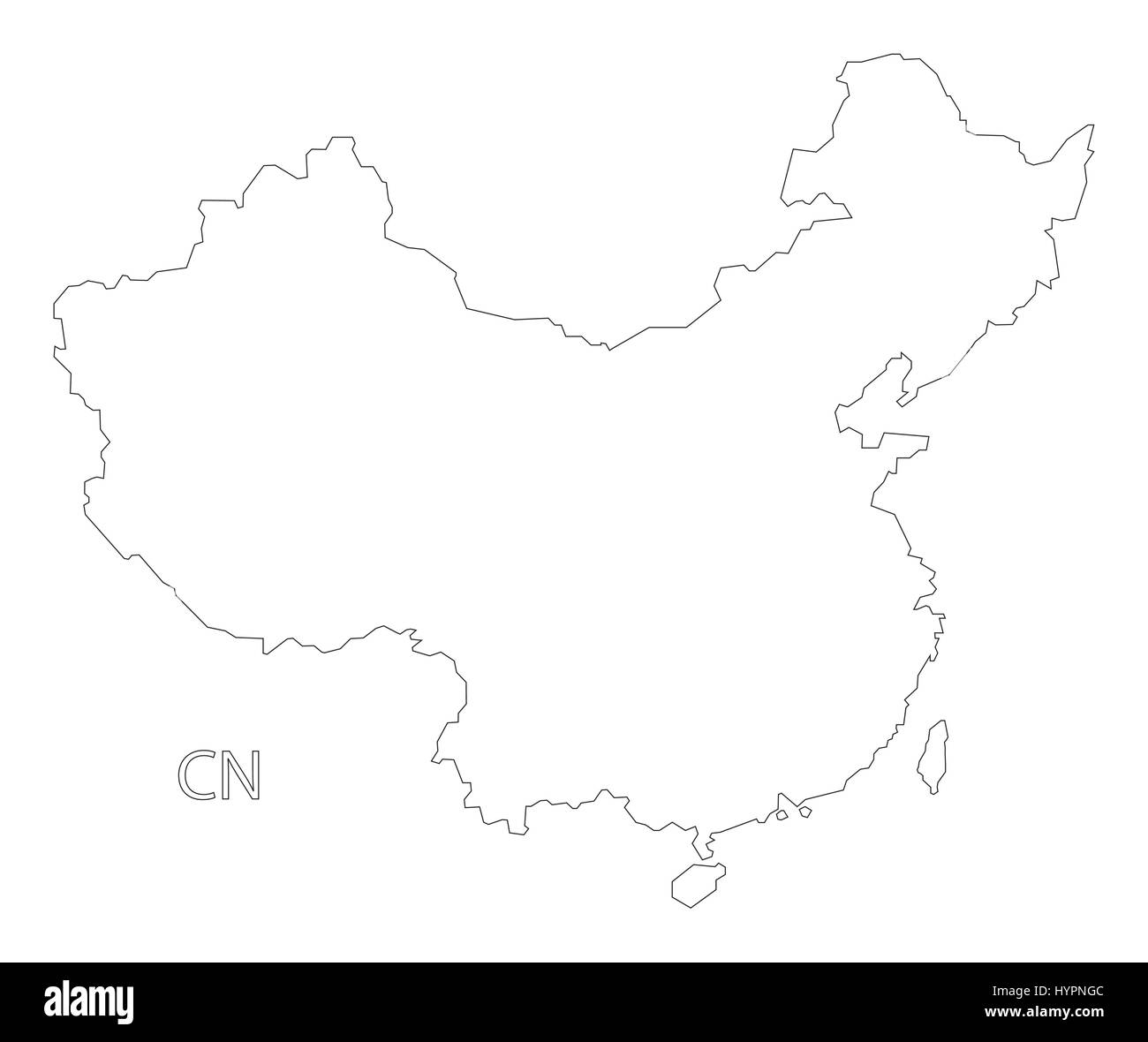 China map vector illustration Black and White Stock Photos & Images - Alamy