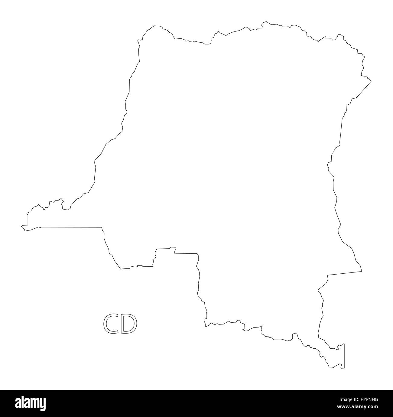 Sketch republic of congo map Black and White Stock Photos & Images - Alamy