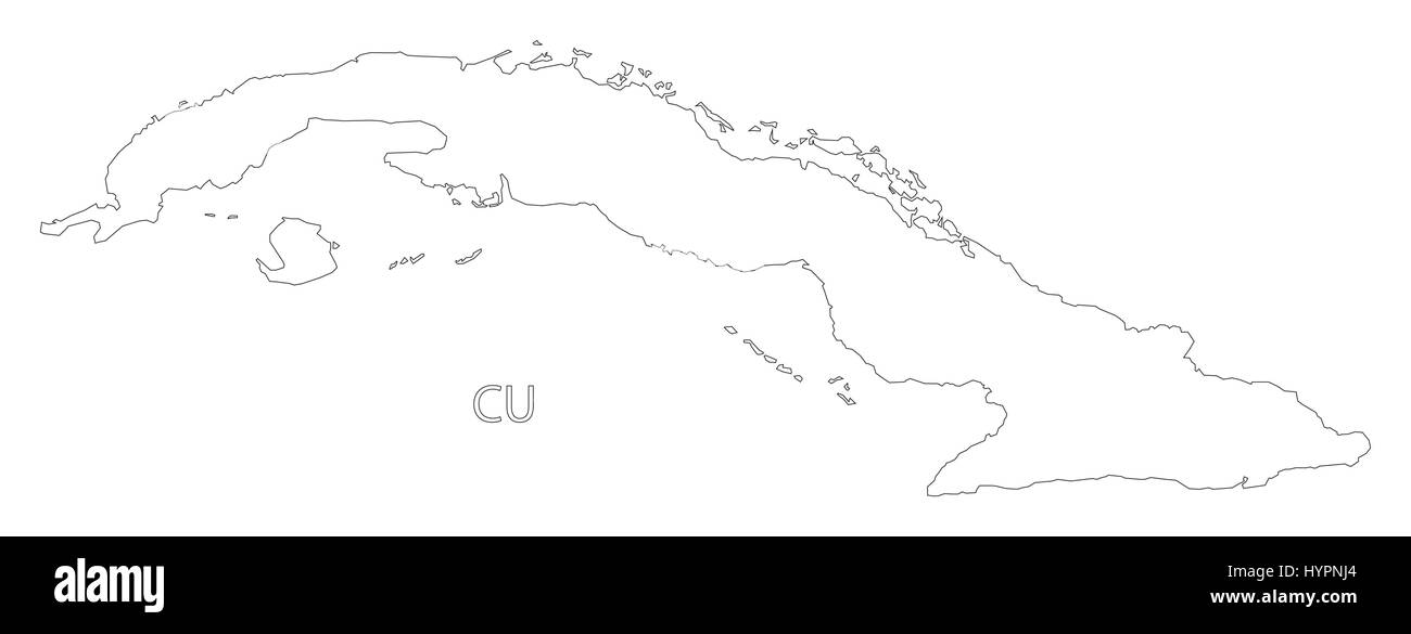 Cuba outline silhouette map illustration Stock Vector Image & Art - Alamy