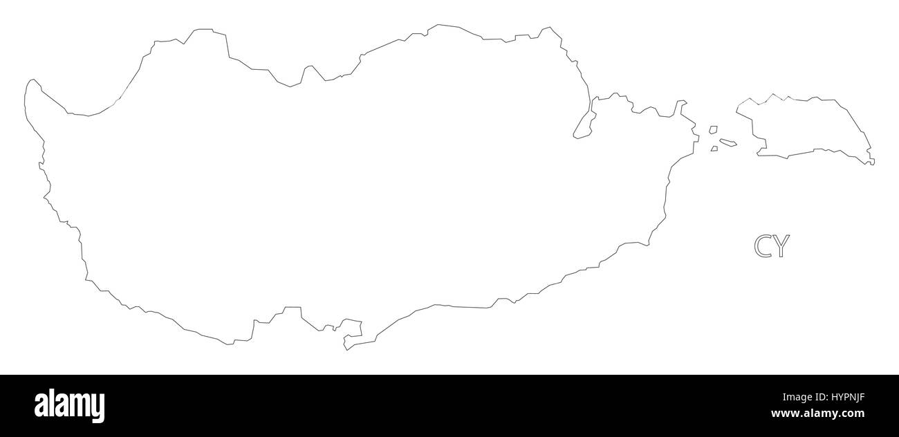 Cyprus outline silhouette map illustration Stock Vector Image & Art - Alamy