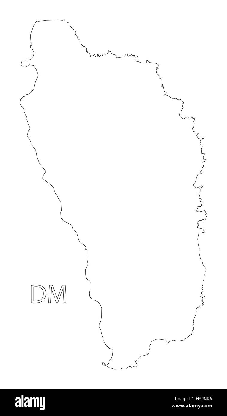 Dominica outline silhouette map illustration Stock Vector Image & Art ...
