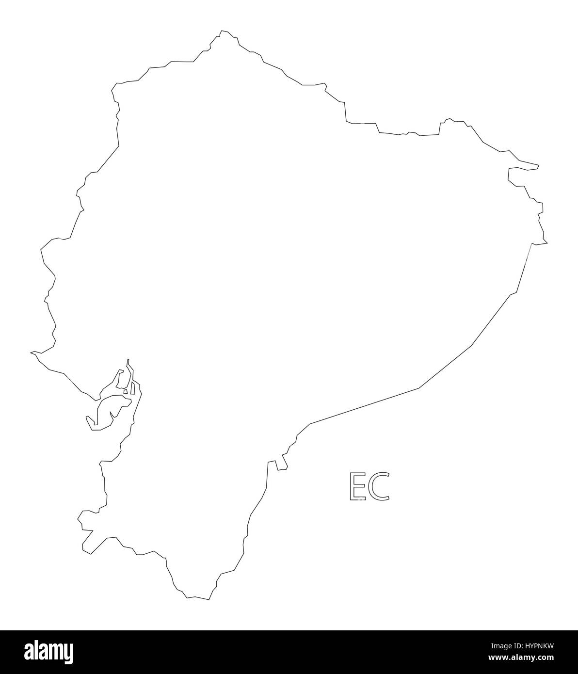 Ecuador outline silhouette map illustration Stock Vector Image & Art ...