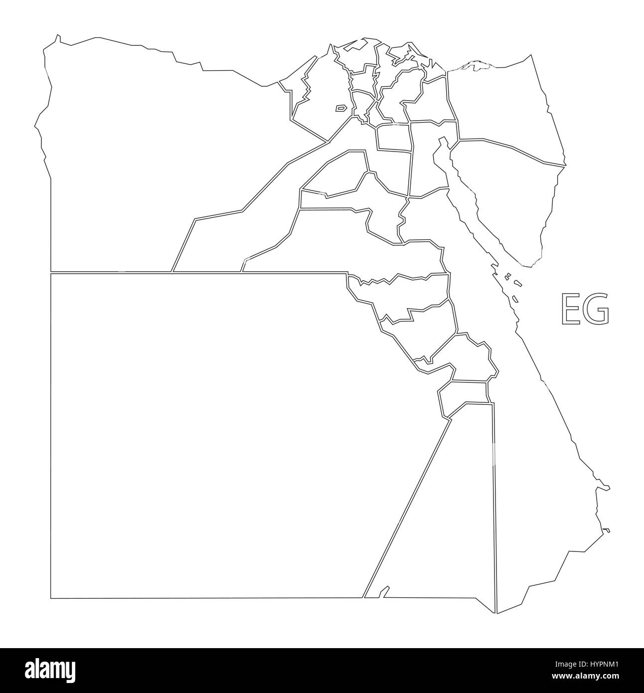Egypt outline map hi-res stock photography and images - Alamy