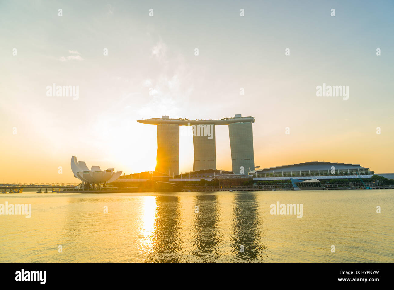 SINGAPORE CITY, SINGAPORE - FEBRUARY 10, 2017: View Of Marina Bay sands ...