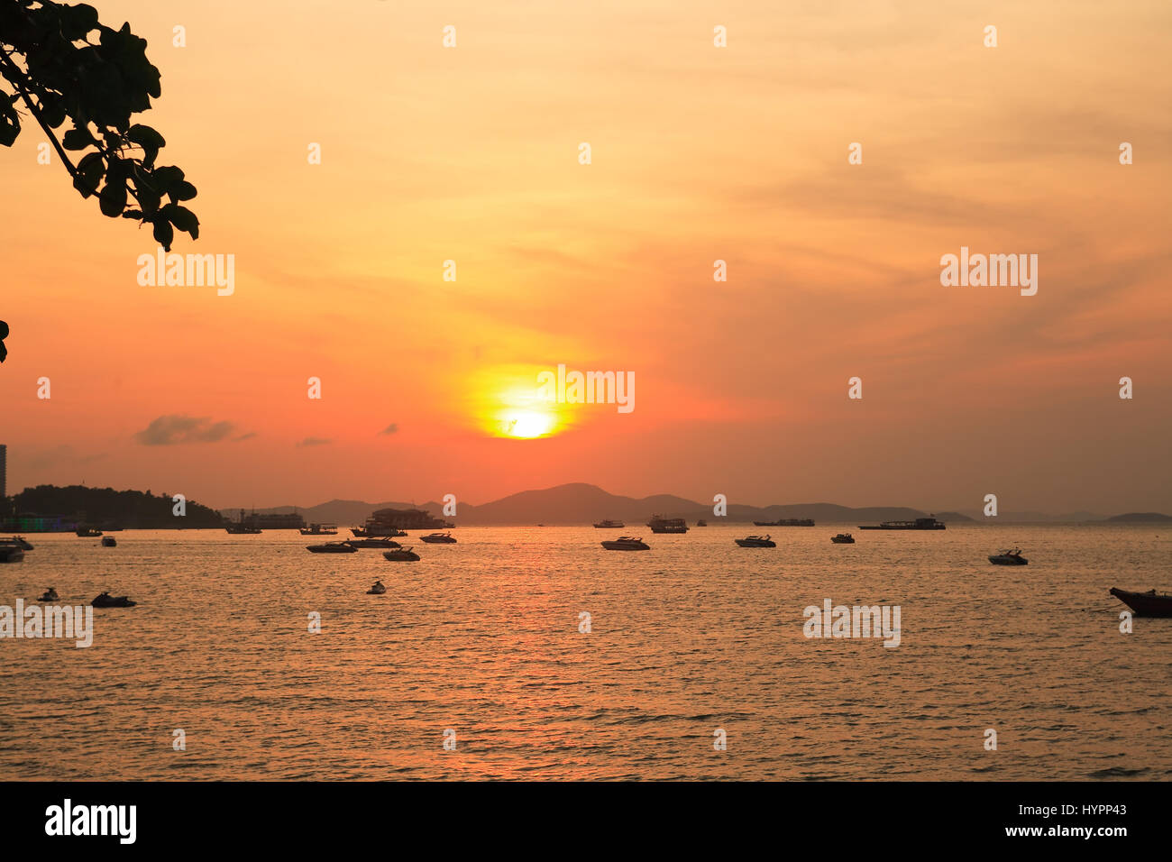 Nice evening landscape with sunset under calm sea Stock Photo - Alamy