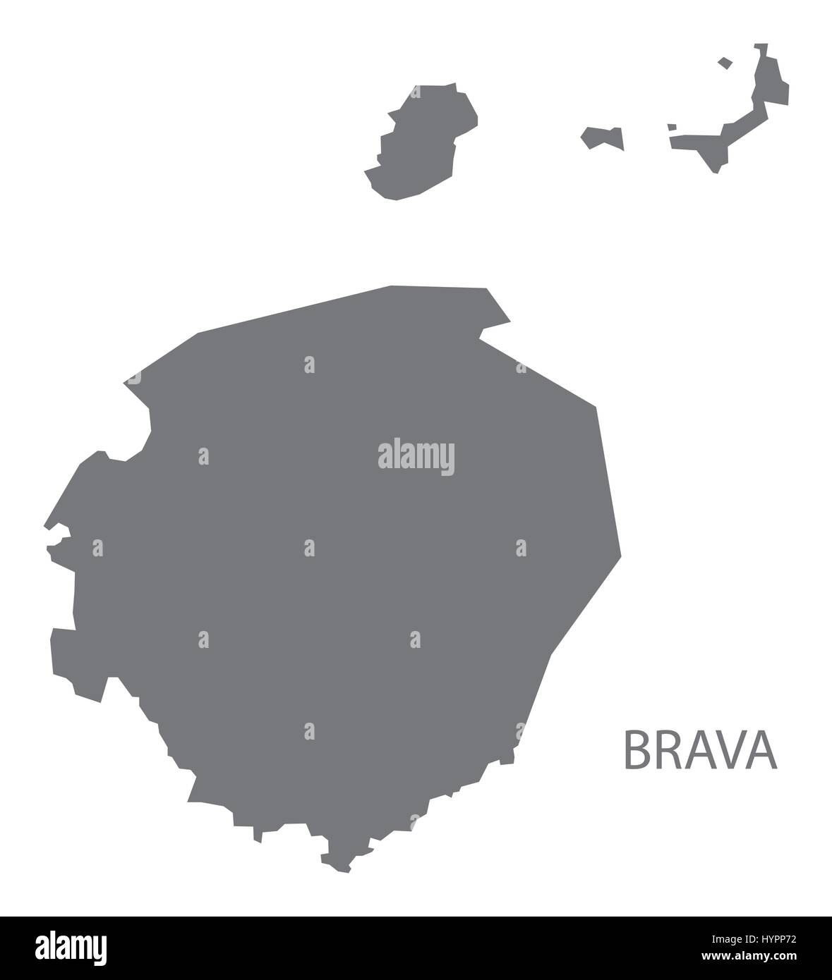 Brava Cape Verde municipality map grey illustration silhouette Stock ...