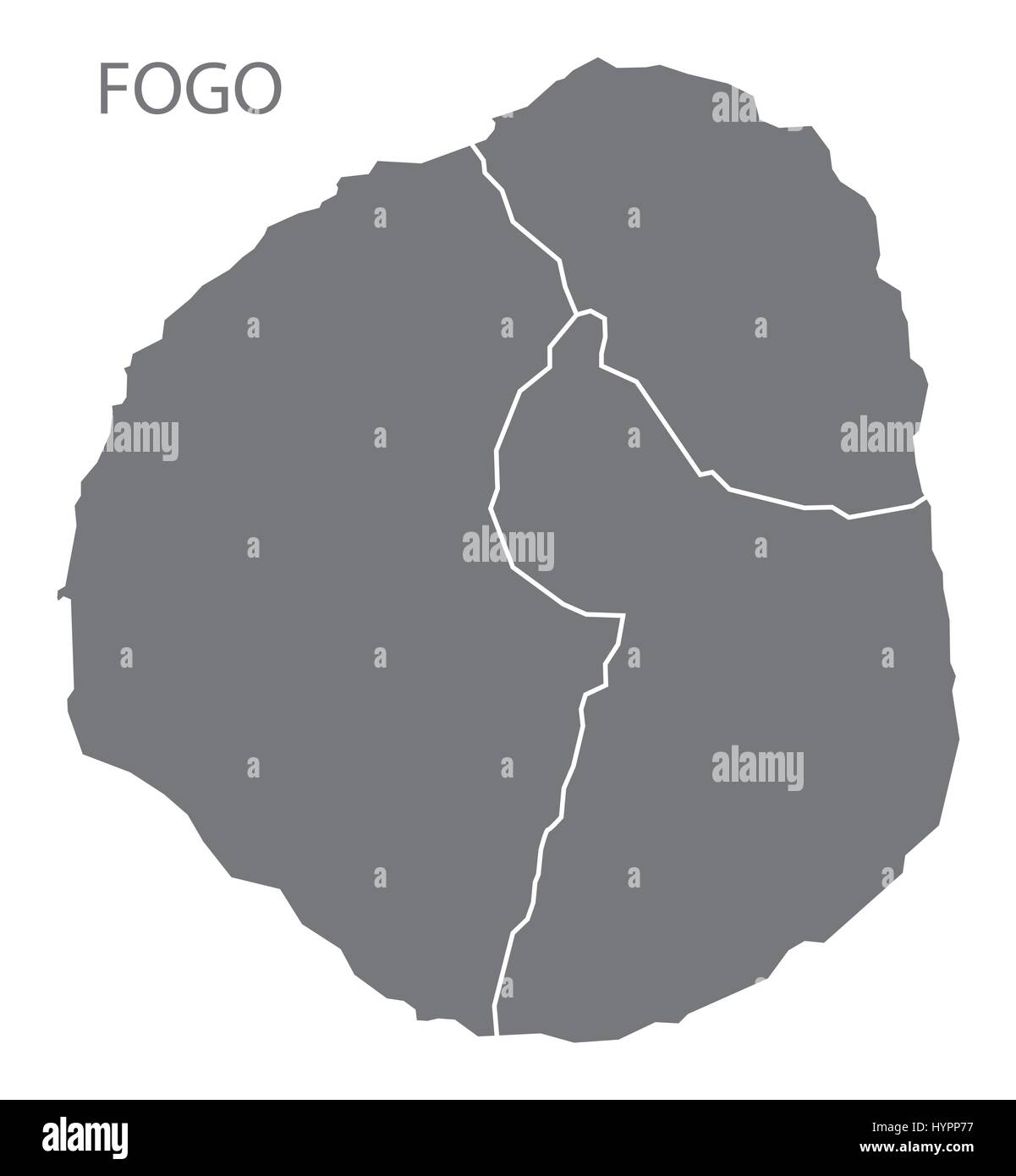 Fogo Cape Verde municipality map grey illustration silhouette Stock ...